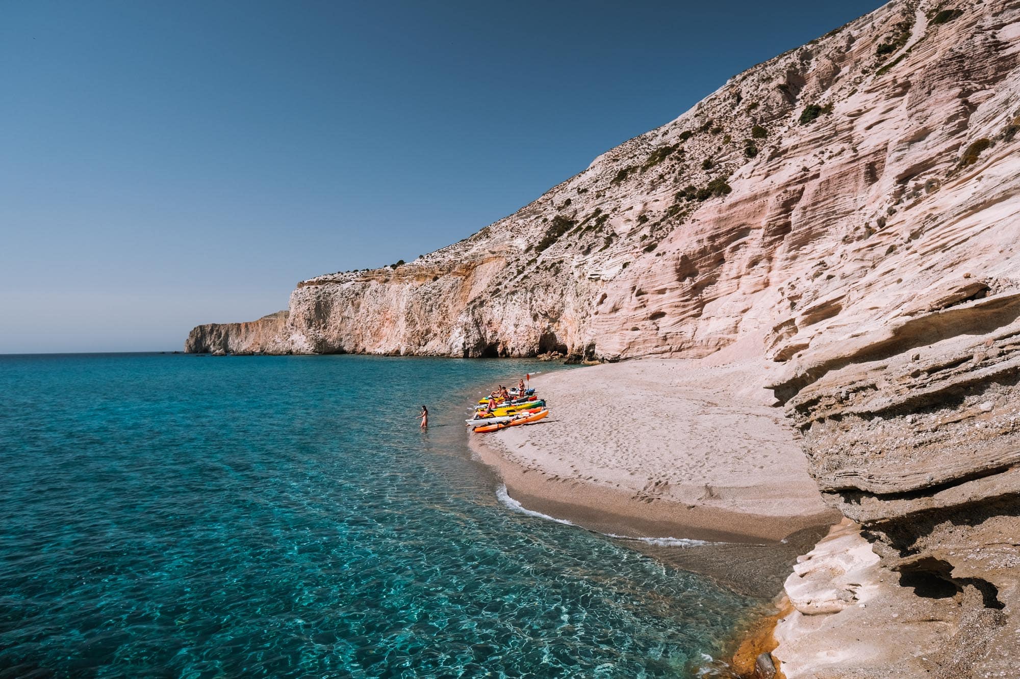 MUST DO: Kayaking along the coast of Milos in Greece